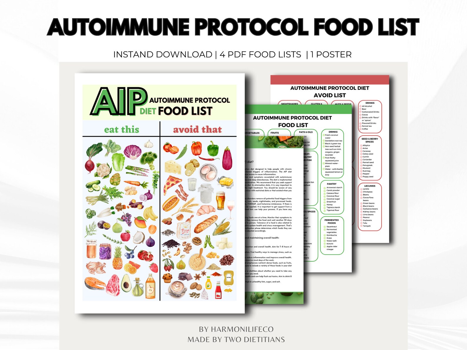 AIP Food List Autoimmune Protocol Diet Guide Autoimmune Disease Food ...