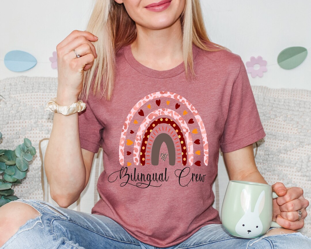 Rainbow Back to School Squad Team Dual Language Teachers Shirt ...