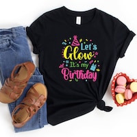 Bright Neon Glow Party Crew Tshirt Glow Stick Party Top Birthday Fun ...