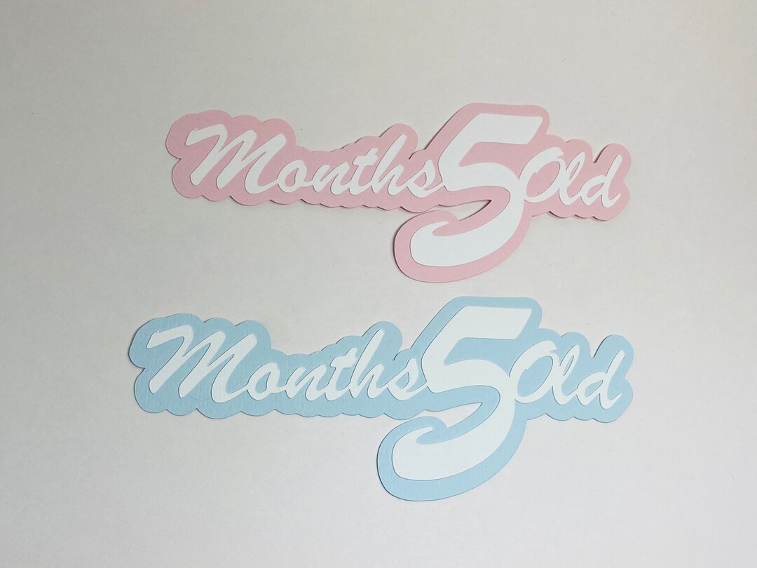 5 Month Old Scrapbook Title, Newborn Title Piece, Infant Scrapbook Die ...