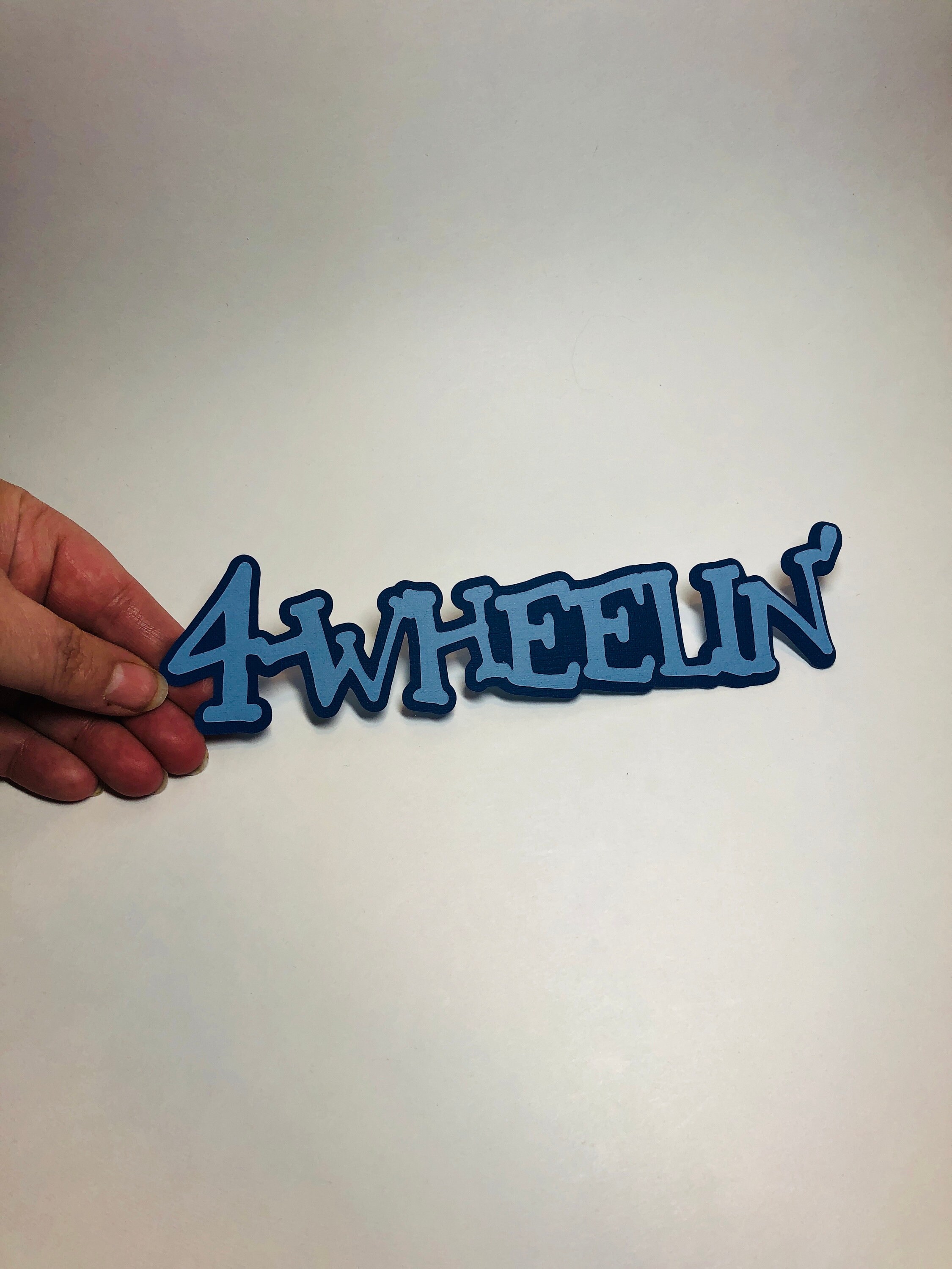 4-wheelin’ Title, Four Wheeling Paper Piece, Riding ATV Diecut, Outdoor ...