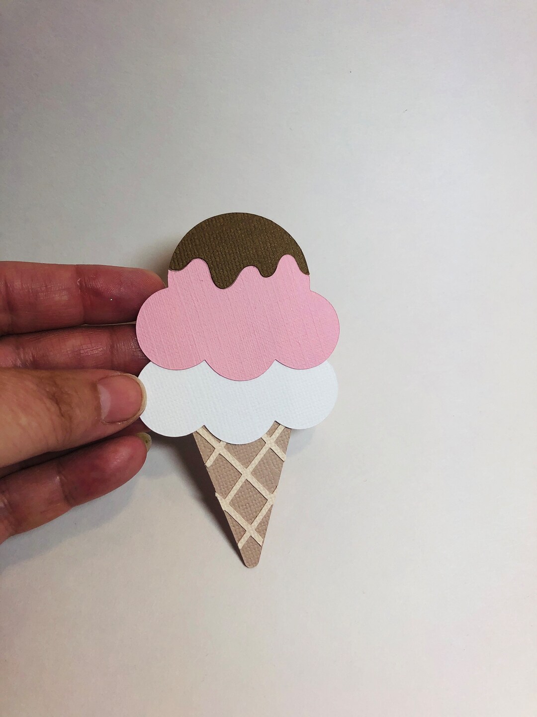 Ice Cream Cone Scrapbook Die Cut , Paper Piecing, Summer Title Piece ...