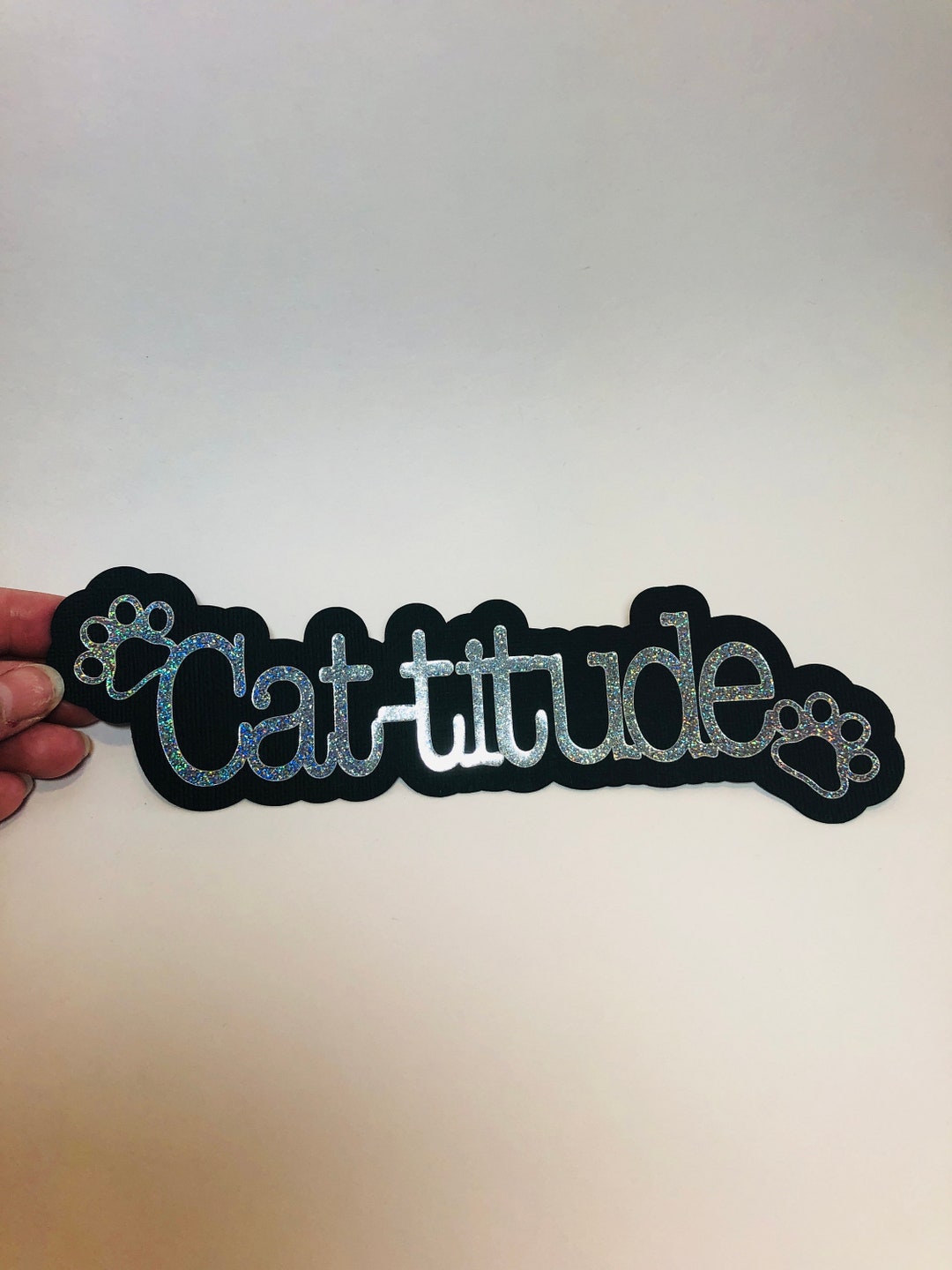 Cat-titude Title, Cat Paper Piecing, Pet Title Piece, Diecut Cut Out ...