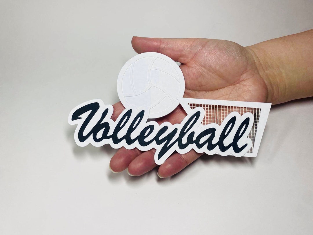 Volleyball Scrapbook Title, Volleyball Paper Piece, Net Diecut, Sport ...