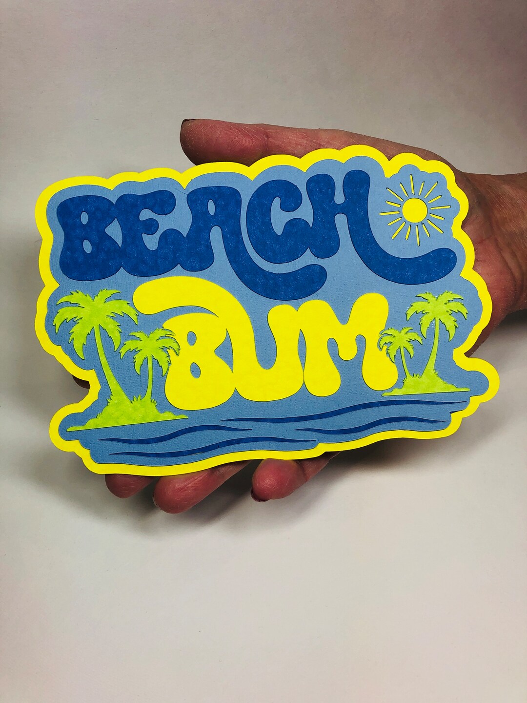 Beach Bum Scrapbook Title, Beach Paper Piecing, Beach Title Piece ...