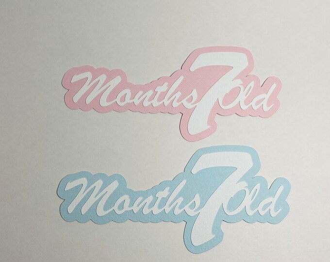 7 Month Old Scrapbook Title, Newborn Title Piece, Infant Scrapbook Die ...