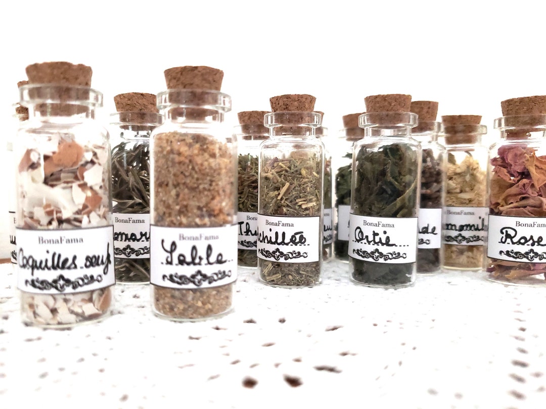 Vials of Plants and Elements for Magical Ritual and Wicca Altar Botany ...