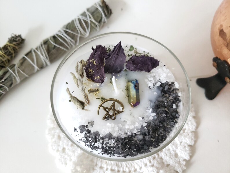 Magic and Harmony Ritual Candle Based on Rainbow Titanium Quartz and ...