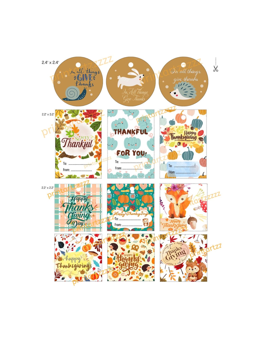 Thanksgiving Tags Printable Thankful Tags November Thanksgiving Gift ...
