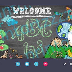 Chalk Board Zoom Background Teacher School Classroom Zoom Background ...