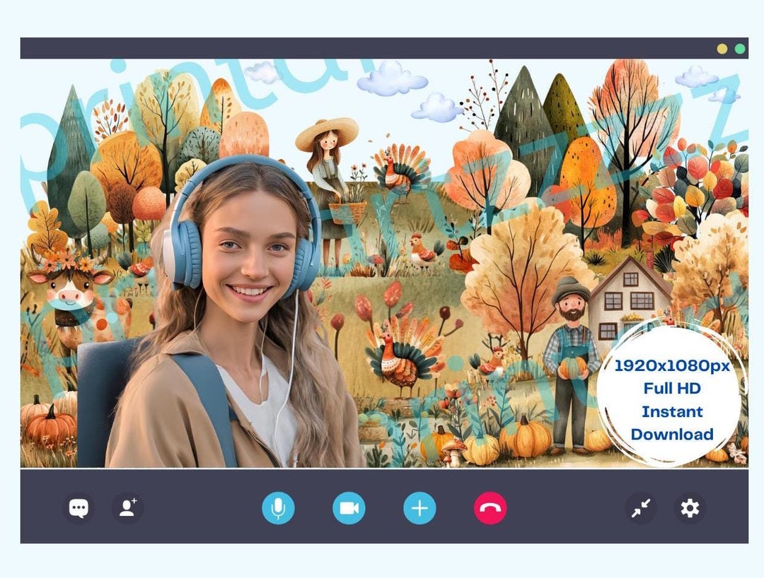 Zoom Background Fall Virtual Theme Thanksgiving Background Outdoor Fall ...
