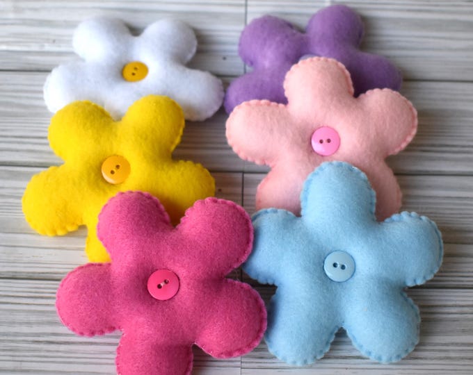 Spring Felt Flowers, Loose Felt Flowers, Rainbow Felt Flowers, Colorful ...
