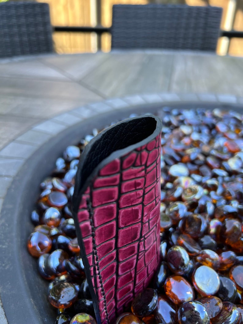 Custom Leather Balisong /butterfly/ Pocket Knife Sheath Red/pink ...