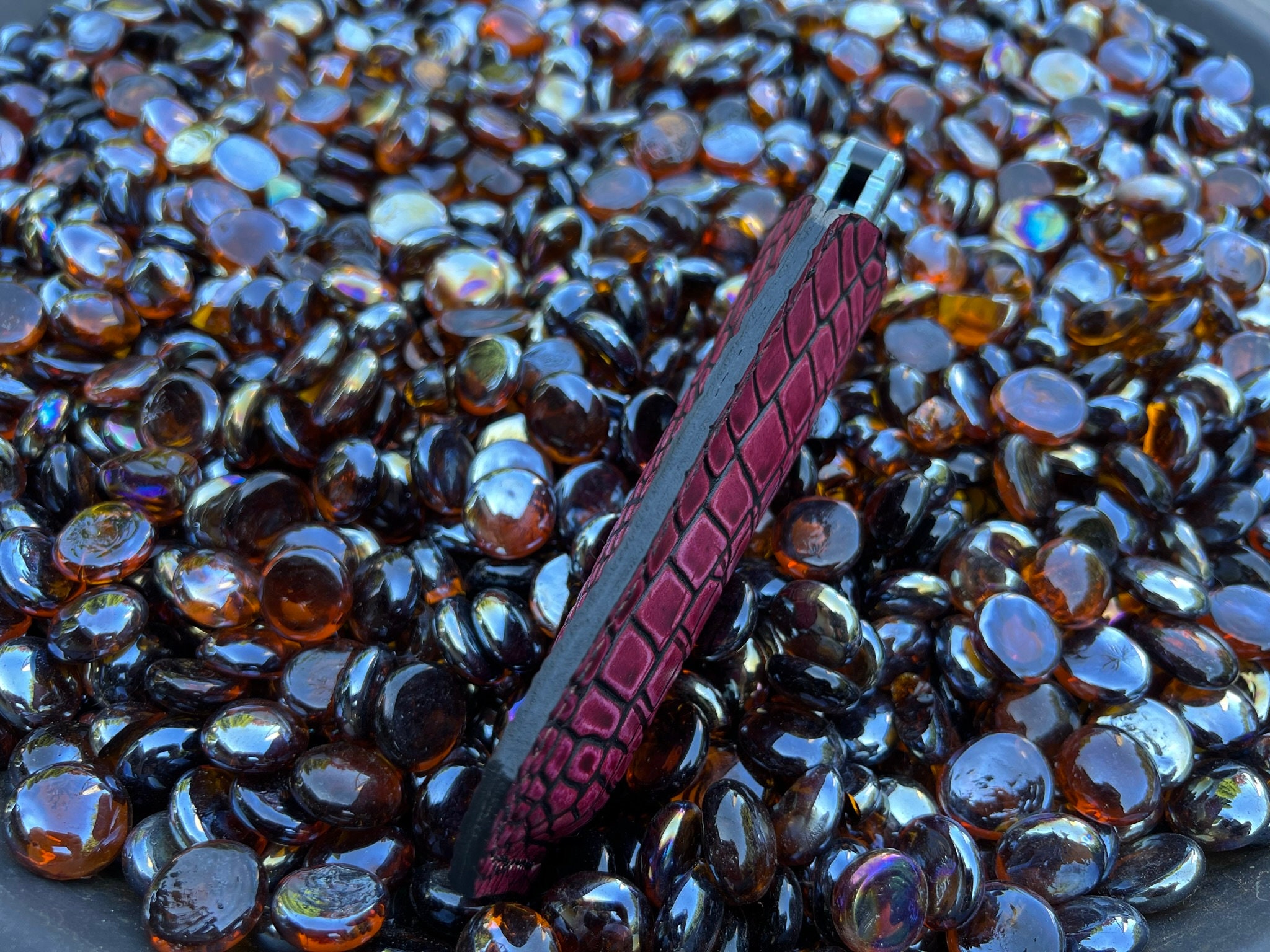 Custom Leather Balisong /butterfly/ Pocket Knife Sheath Red/pink ...