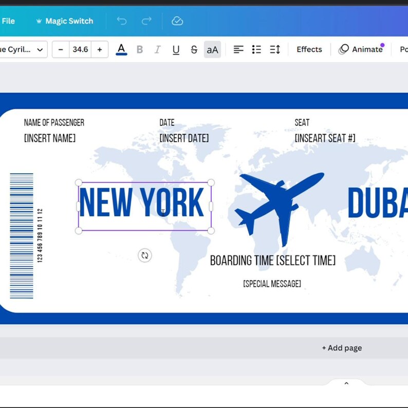 Editable Boarding Pass Template Canva Boarding Pass - Etsy Editable Boarding Pass Template Canva Boarding Pass - Etsy