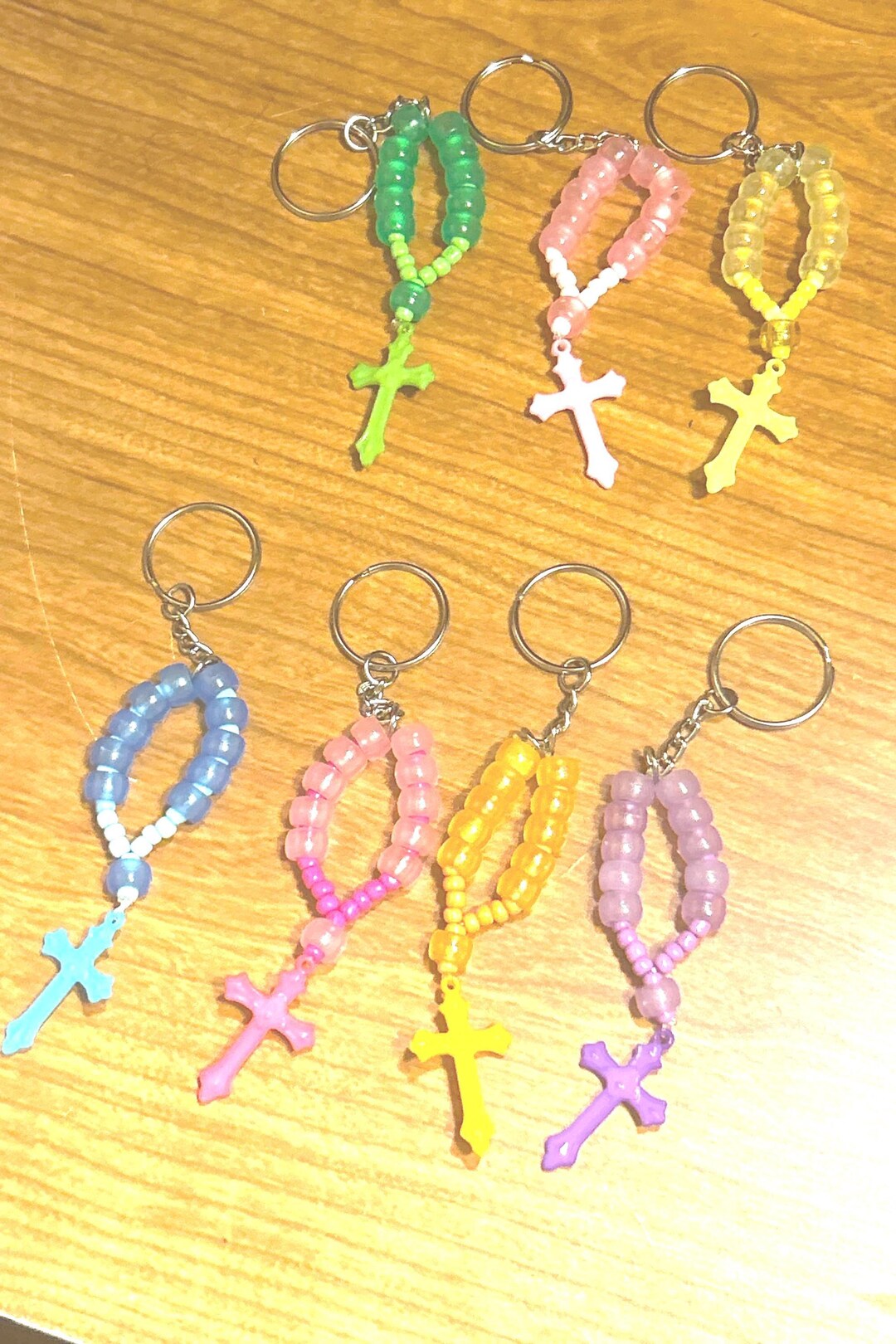 Colored Cross Keychains - Etsy