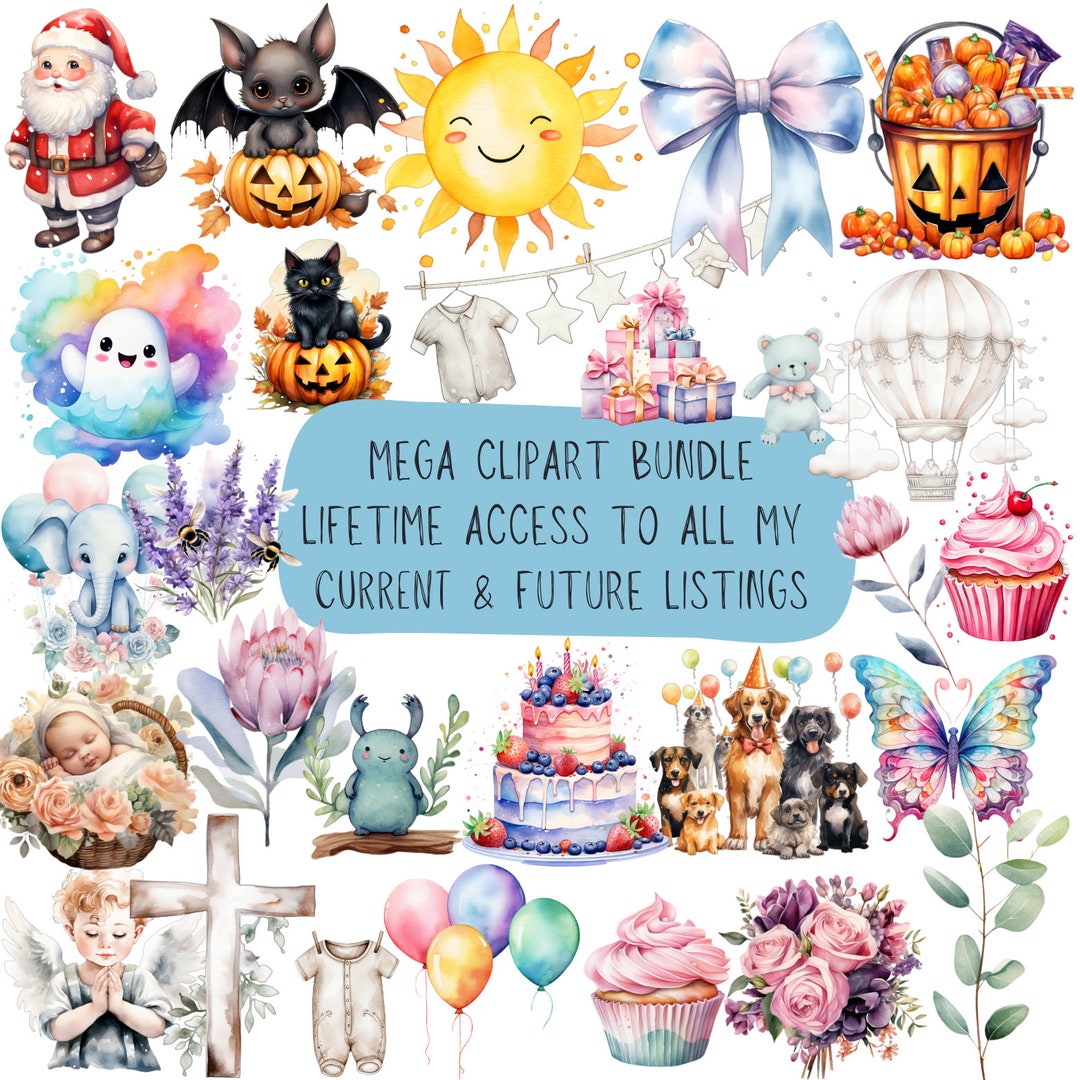 LIFETIME SHOP ACCESS - Clipart Mega Bundle - Monthly Updates - All Past ...