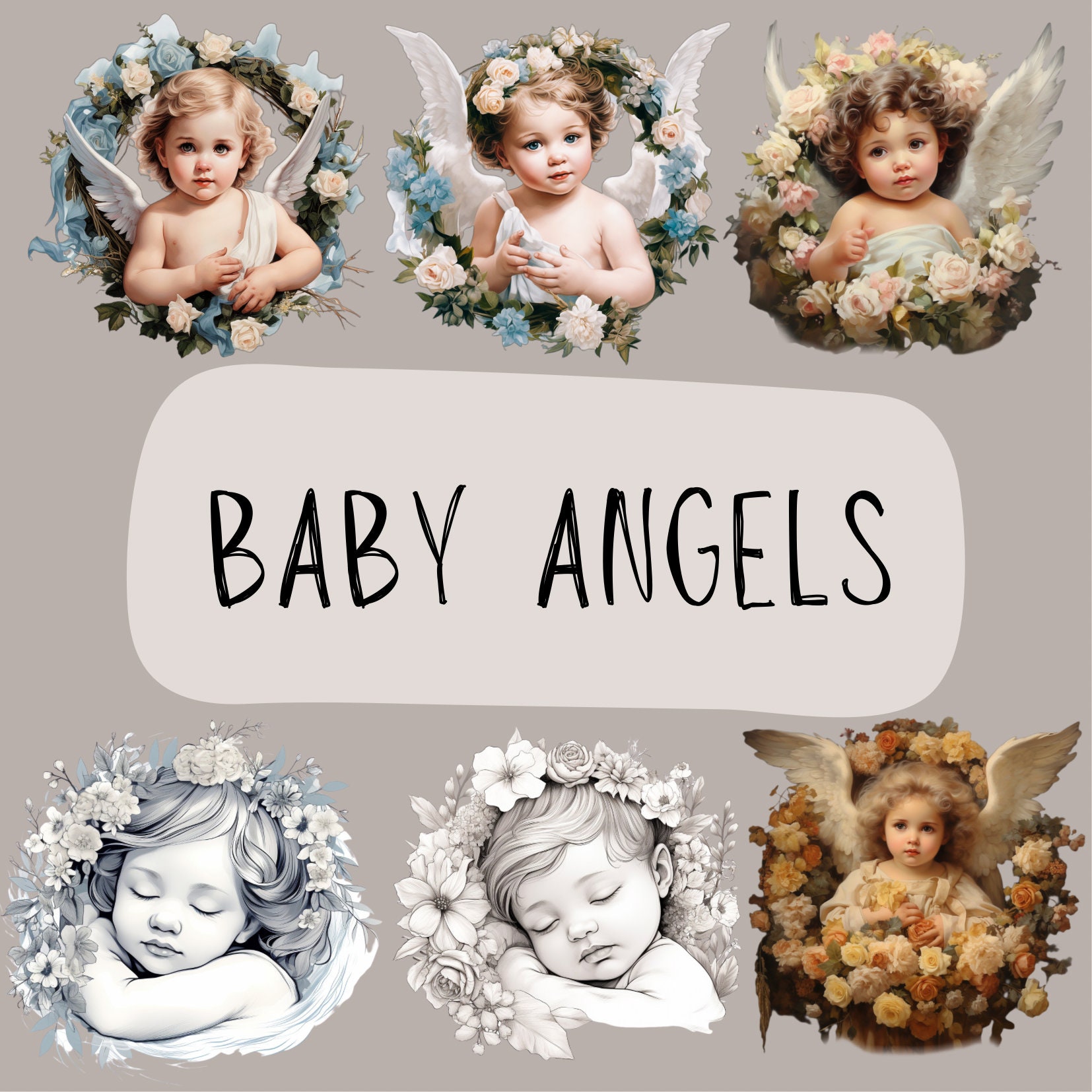 6 Baby Angels Clipart Bundle PNG Graphic Fair Skin Angel - Etsy