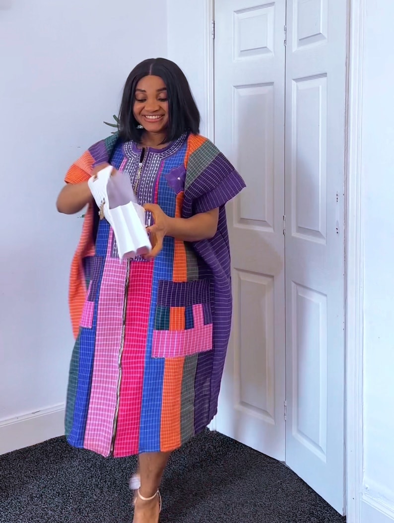 Multicoloured Asooke Dress/kimono/irawo Piece/african Dress/bubu Dress ...
