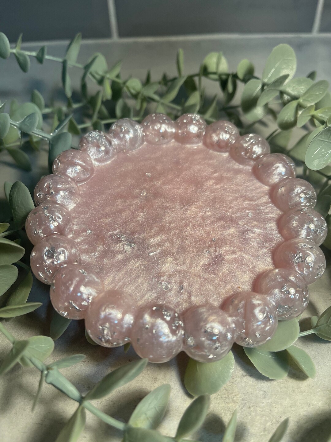 Handmade Custom Epoxy Resin Circle Ball Trinket Dish / Coaster - Etsy