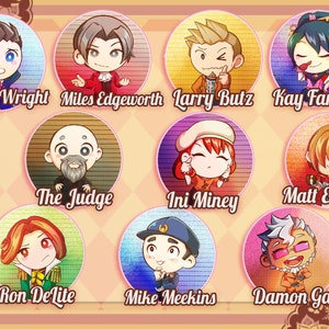 Ace Attorney Pin Badges - Etsy