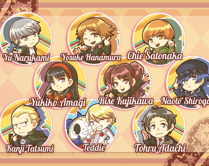 Persona 4 Pin Badges 9 Options - Etsy