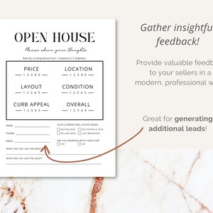 Open House Feedback Form, PDF | Real Estate Marketing Tool | Printable ...