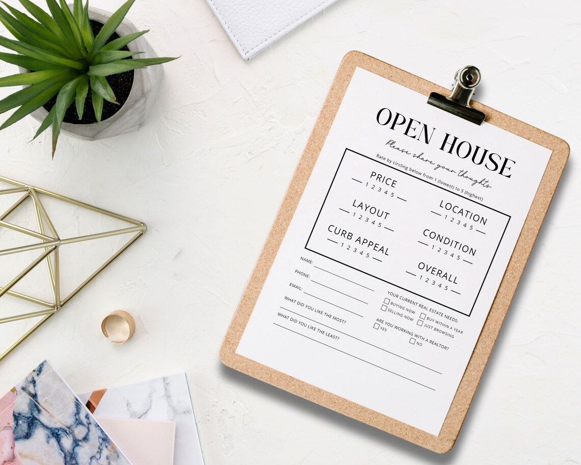 Open House Feedback Form, PDF | Real Estate Marketing Tool | Printable ...
