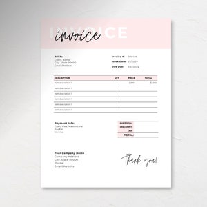 Invoice Template for Small Business Minimal Invoice, Canva Editable ...