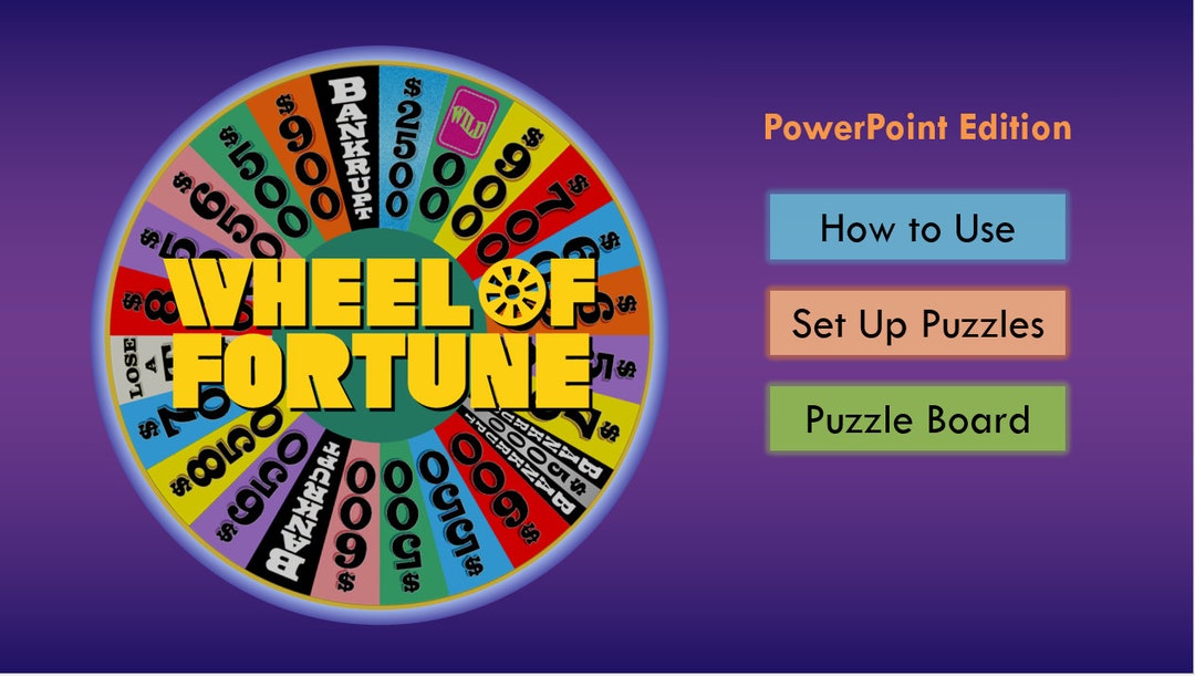 Wheel of Fortune Powerpoint Template - Etsy