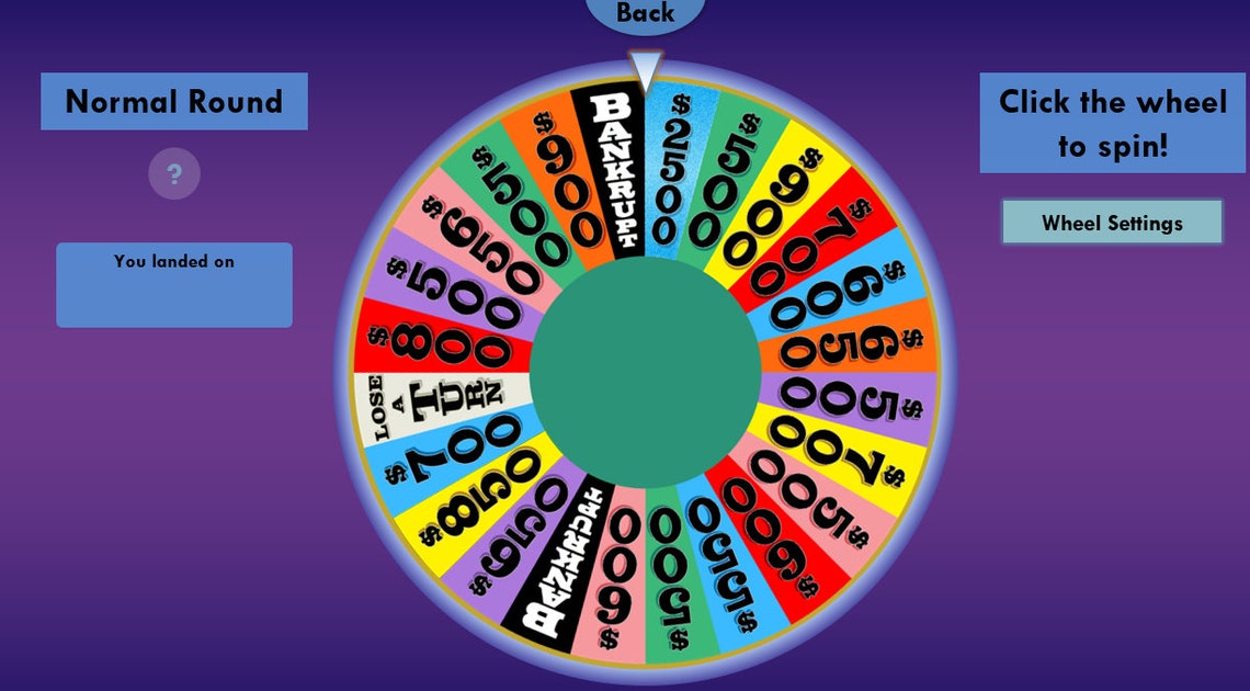 Wheel of Fortune Powerpoint Template - Etsy