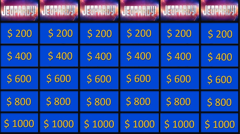 Jeopardy Powerpoint Template Game Show - Etsy