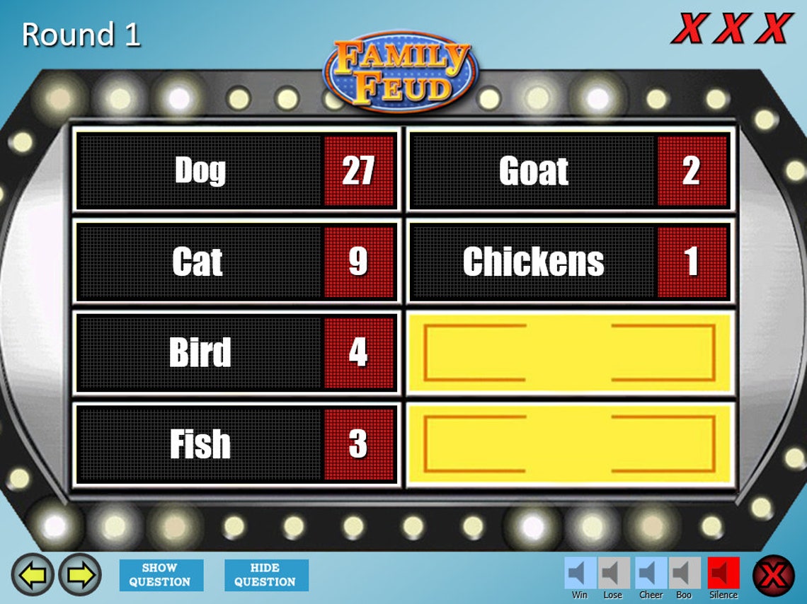 Family Feud Gameshow Powerpoint Template - Etsy