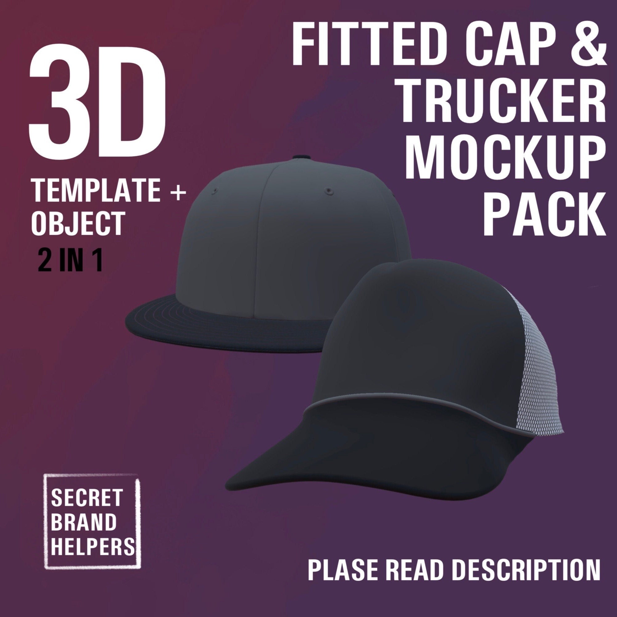 3D HAT BUNDLE MOCKUP, 3D Clothing Mock-up, Realistic Mock-up Clothes - Etsy
