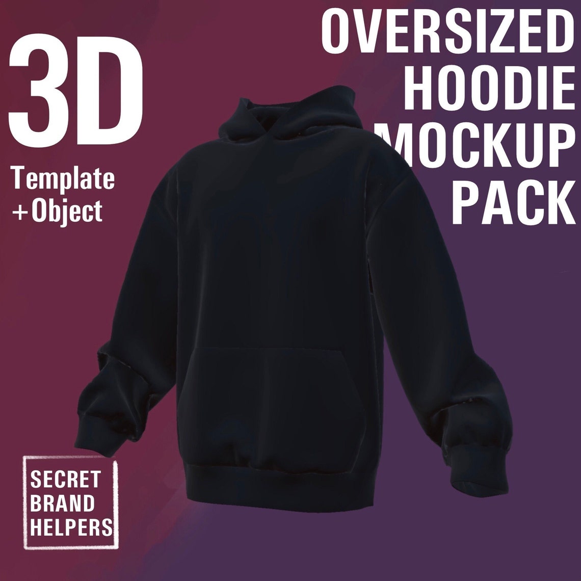 3D OVERSIZED HOODIE MOCKUP , 3D Clothing Mock-up, Realistic Mock-up ...