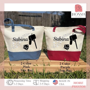 Personalized Postal Worker Gift, Custom Mail Lady Tote Gift, Mail ...