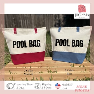 Zippered Pool Bag, Personalized Pool Tote, Kids Pool Tote, Adult Pool ...