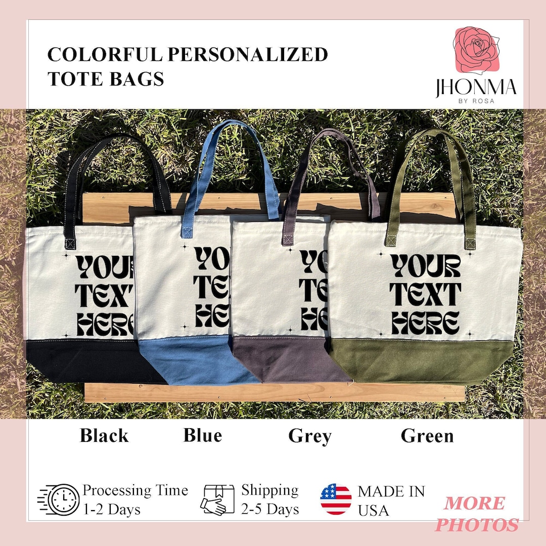 Custom Tote Bag With Logo, Personalize Tote Bags, Custom Cotton Shop ...