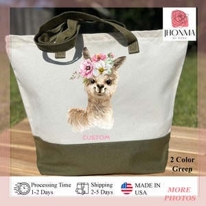 Whole Llama Learning Bag, Cute Animal Canvas Teacher Tote, Alpaca Gifts ...