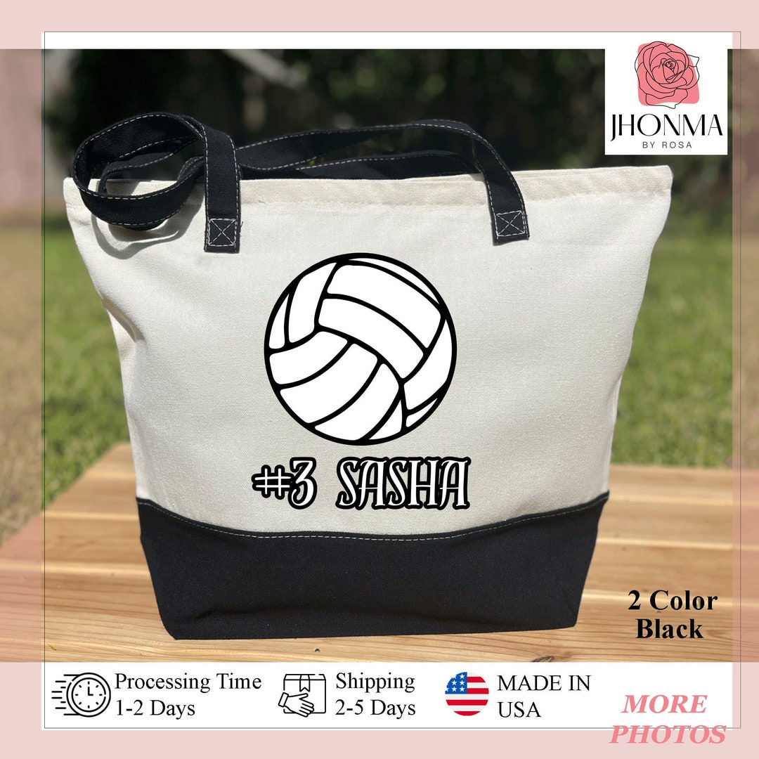 Personalized Volleyball Team Name and Number Tote Bag, Custom ...