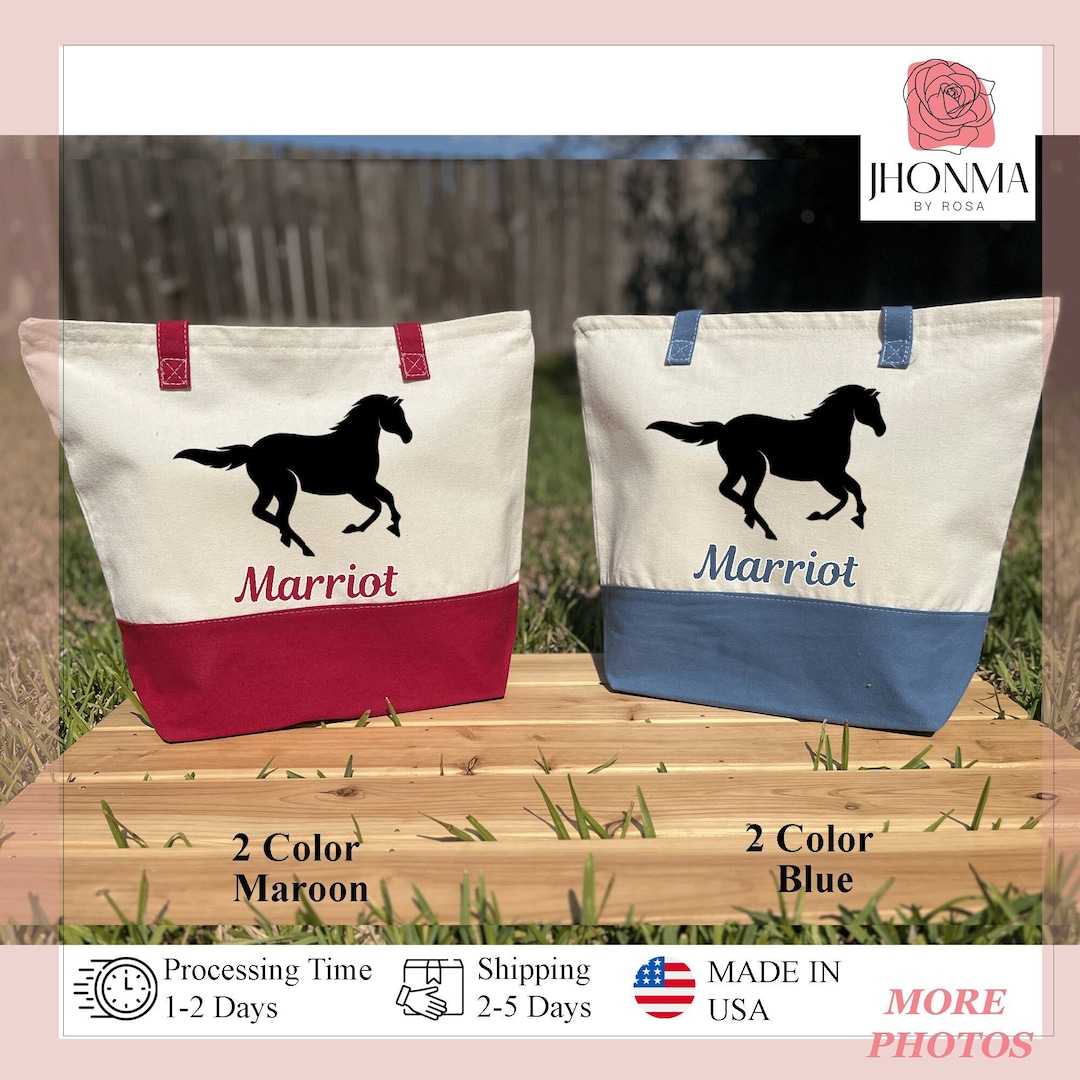 Personalized Horse Bag, Custom Horse Bag, Horseback Riding Bag, Horse ...