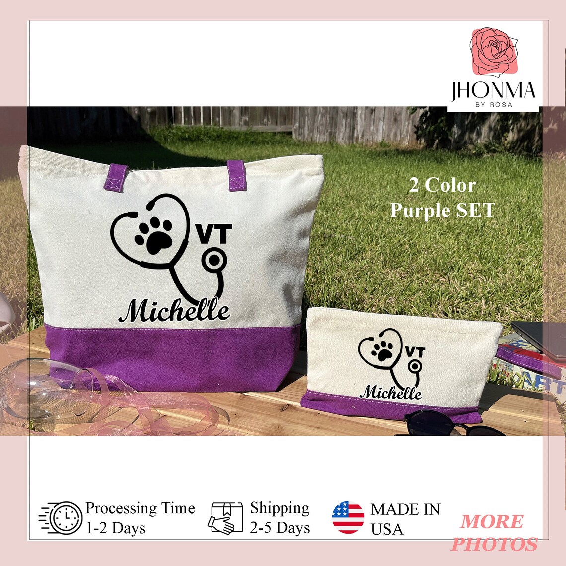 Personalized Vet Tech Tote Bag, Vet Tote Bag, Gift for Veterinary ...