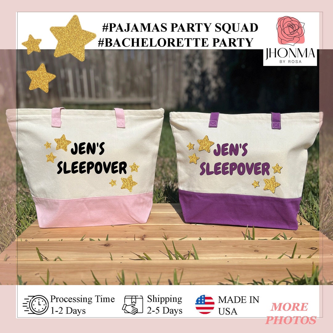 Personalized Sleepover Bag, Sleepover Bachelorette, Sleepover Squad ...