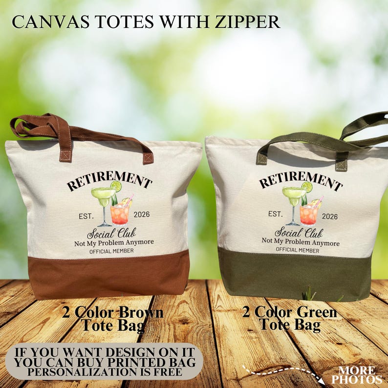Custom Retirement Tote Bag, Retired Gift, Retirement Social Club ...
