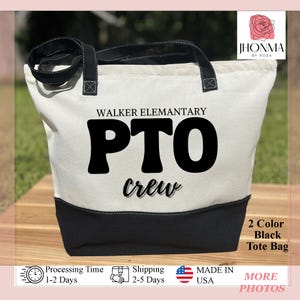Custom PTO Crew Bag, Parent Teacher Organization Tee, PTO Totes, Parent ...