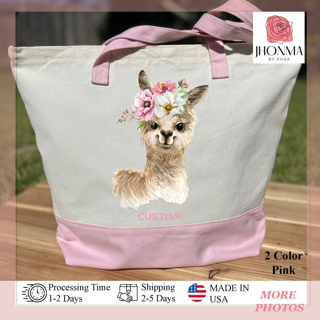 Whole Llama Learning Bag, Cute Animal Canvas Teacher Tote, Alpaca Gifts ...