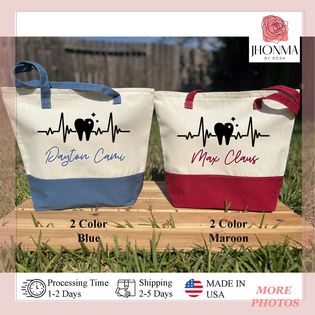 Personalized Dental Hygienist Tote Bagh, Gift for Dentist, Dental ...