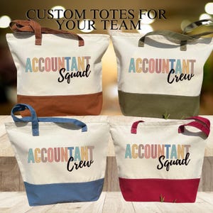Accountant Squad Gift, Personalized Accountant Tote Bag, CPA Bookkeeper ...
