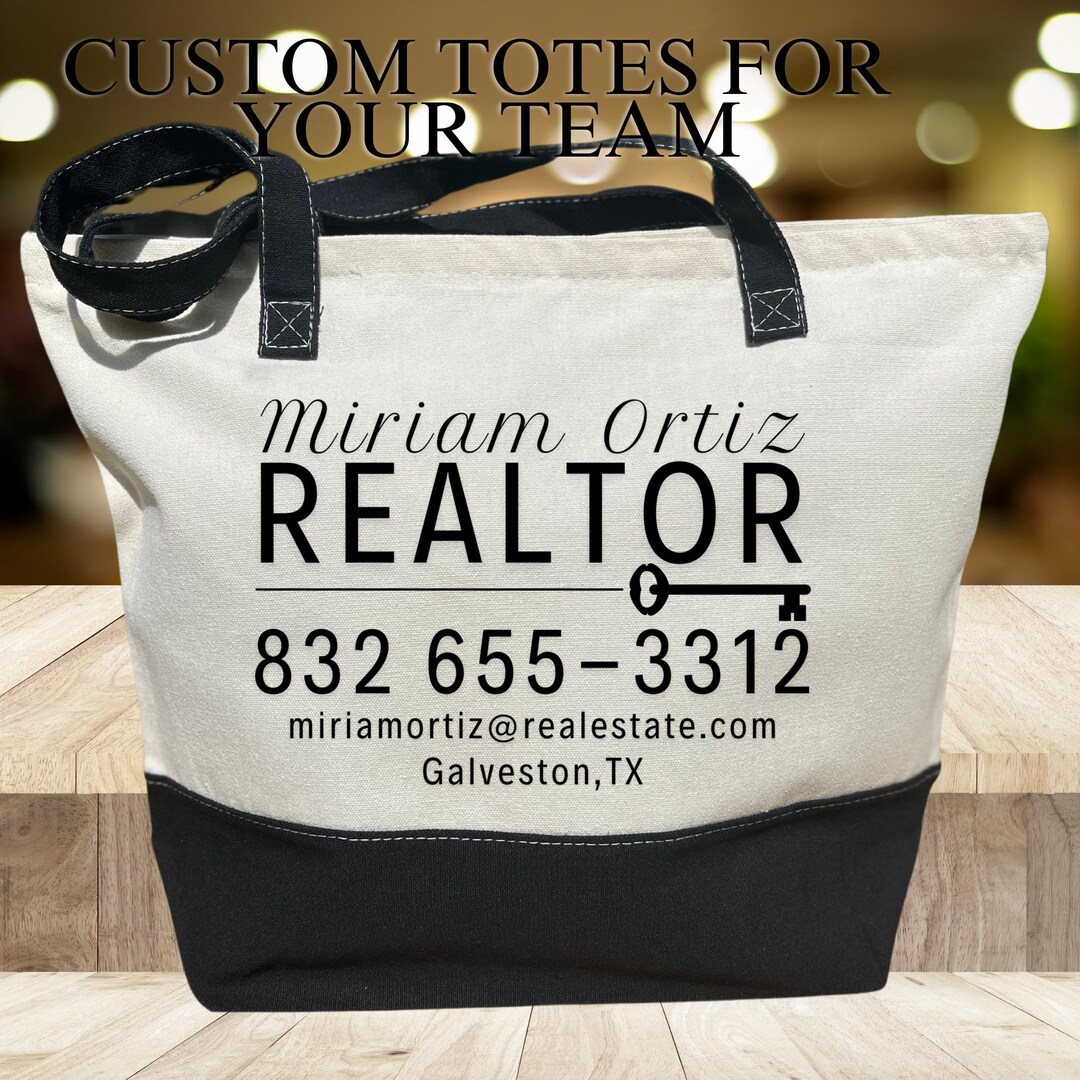 Realtor Tote Bag, Personalized Business Tote Bag, Custom Real Estate ...