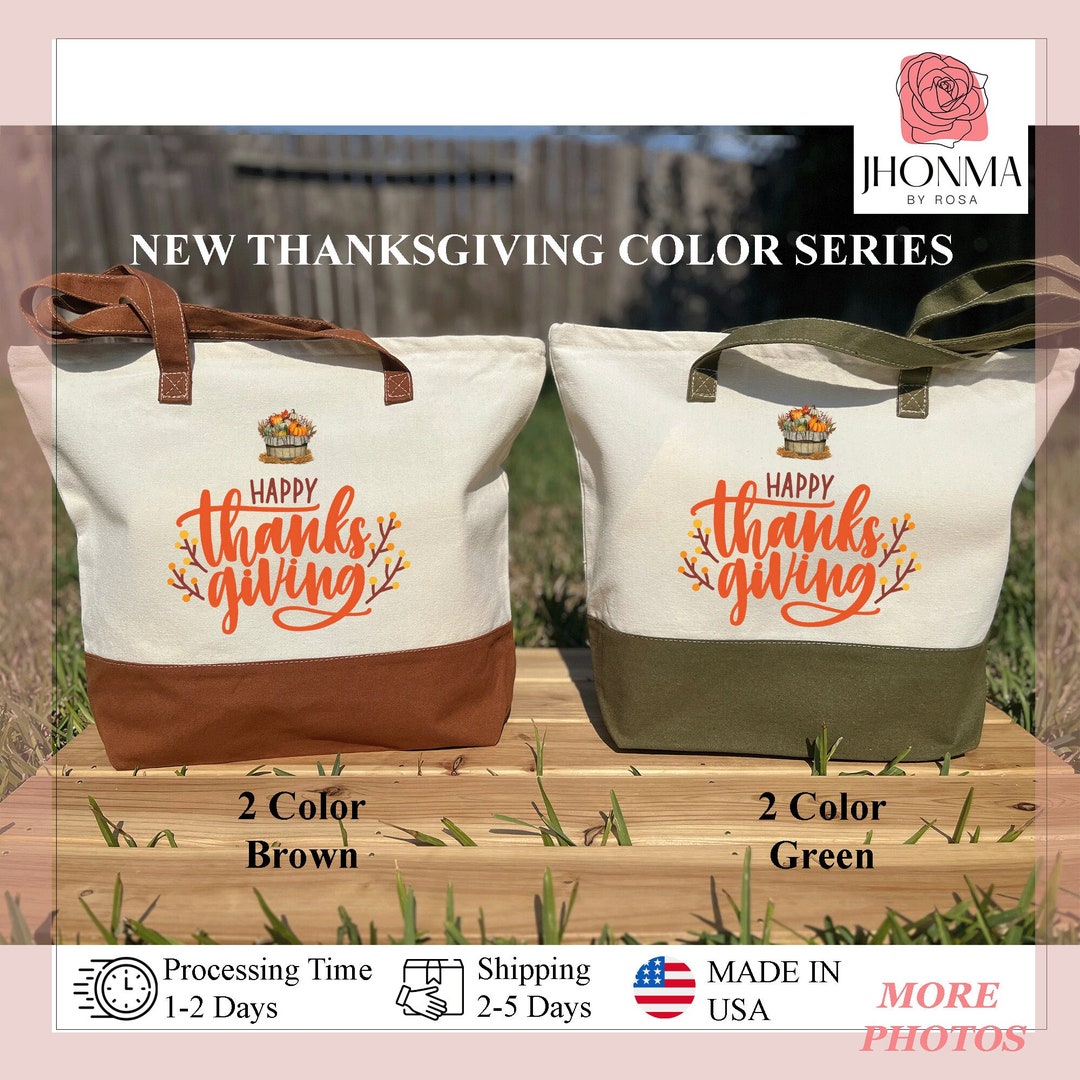 Happy Thanksgiving Tote Bag, Thanksgiving Tote Bag, Thanksgiving ...
